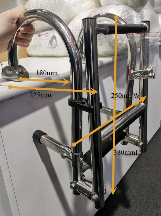 Ladder Stainless 3 Step Hooped – Boat NZ