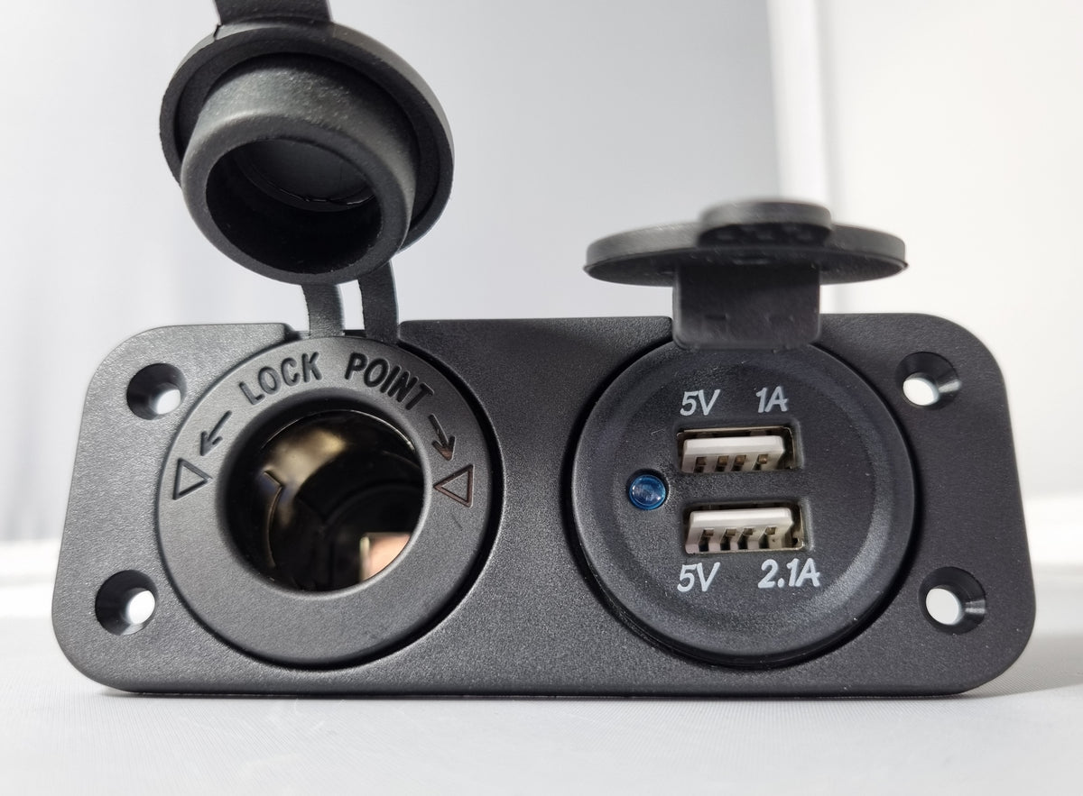Power Socket Dual 12v and 2 x USB – Boat NZ