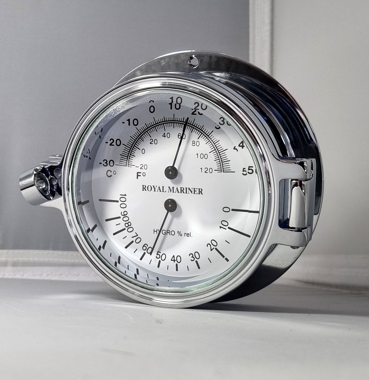 Hygrometer (Thermometer and Humidity) 90mm face dia., 140mm base dia ...