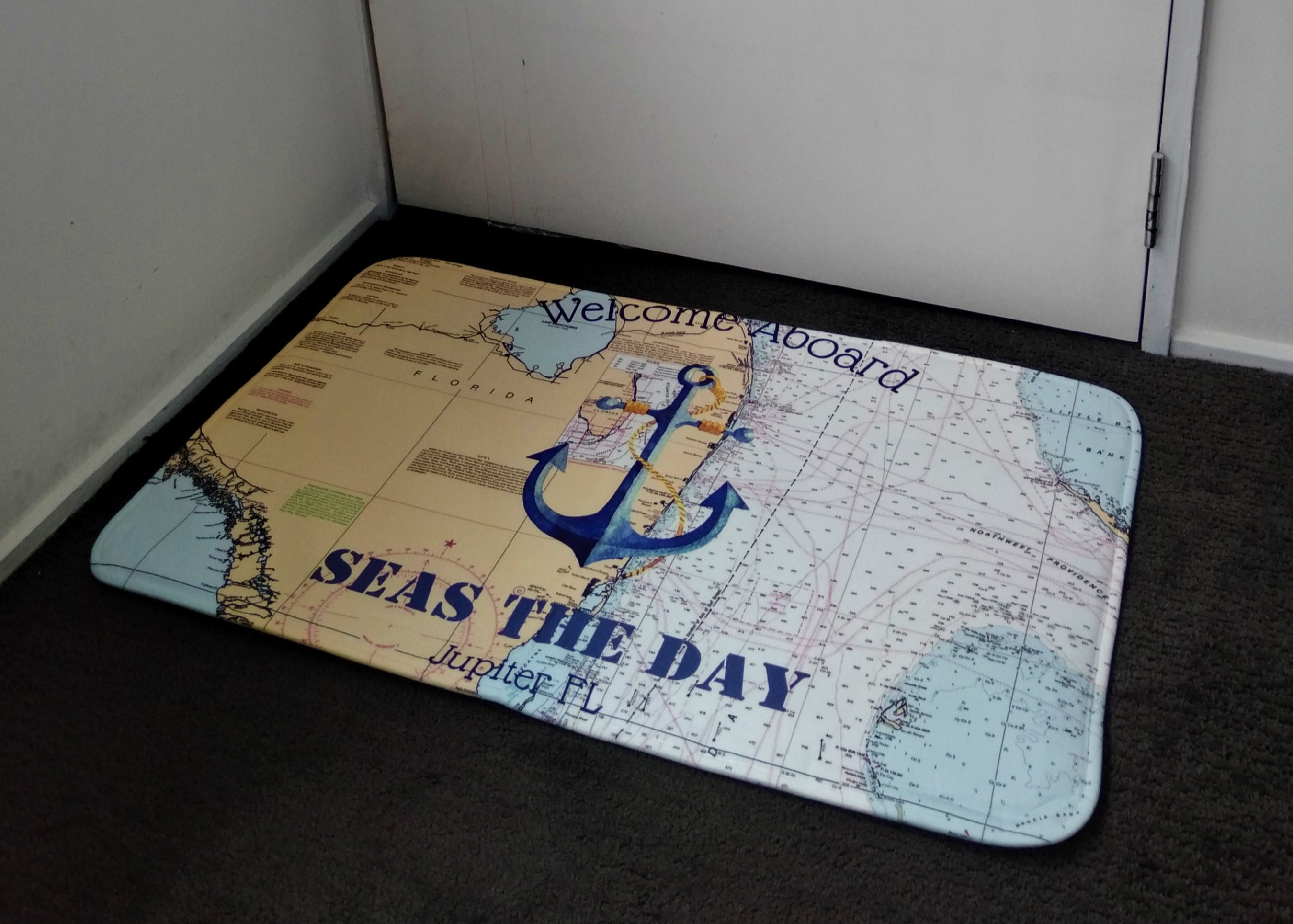 Nautical Map Floor Mat – Boat NZ
