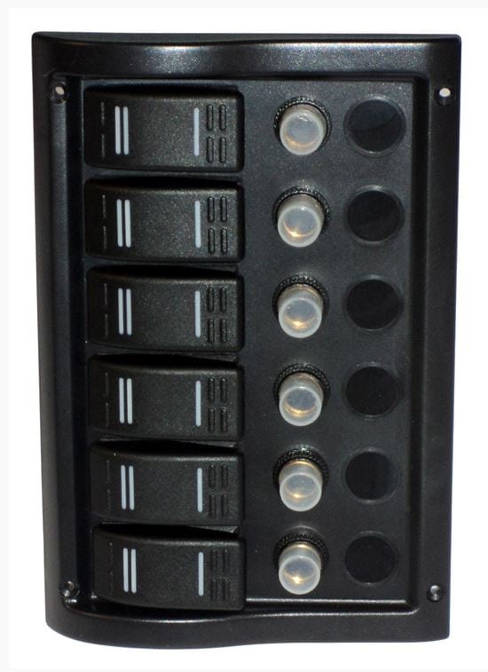 6 Gang Waterproof Circuit Breaker Panel – Boat NZ